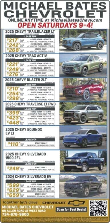 Current New Chevrolet Specials Offers | Michael Bates Chevrolet, Inc.