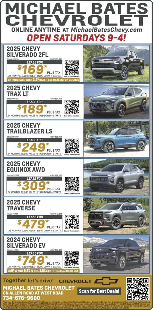 Current New Chevrolet Specials Offers | Michael Bates Chevrolet, Inc.