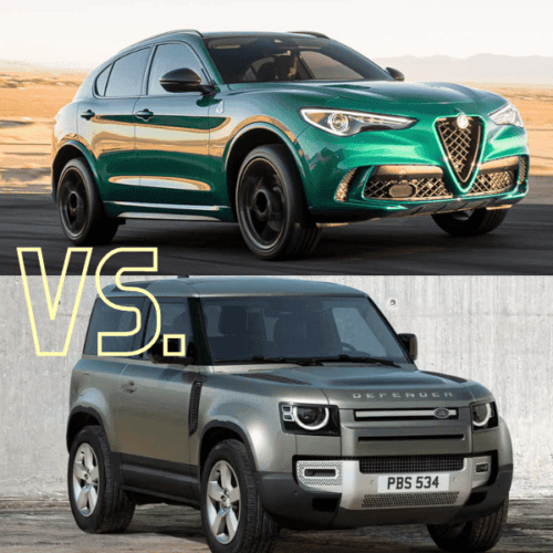 Compare the 2023 Stelvio Quadrifoglio & the 2023 Land Rover Defender