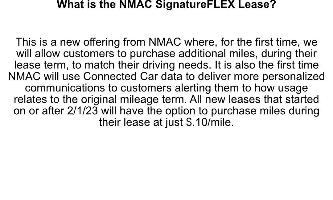 Nissan Signature Flex Lease - You don't have to worry about your miles ...
